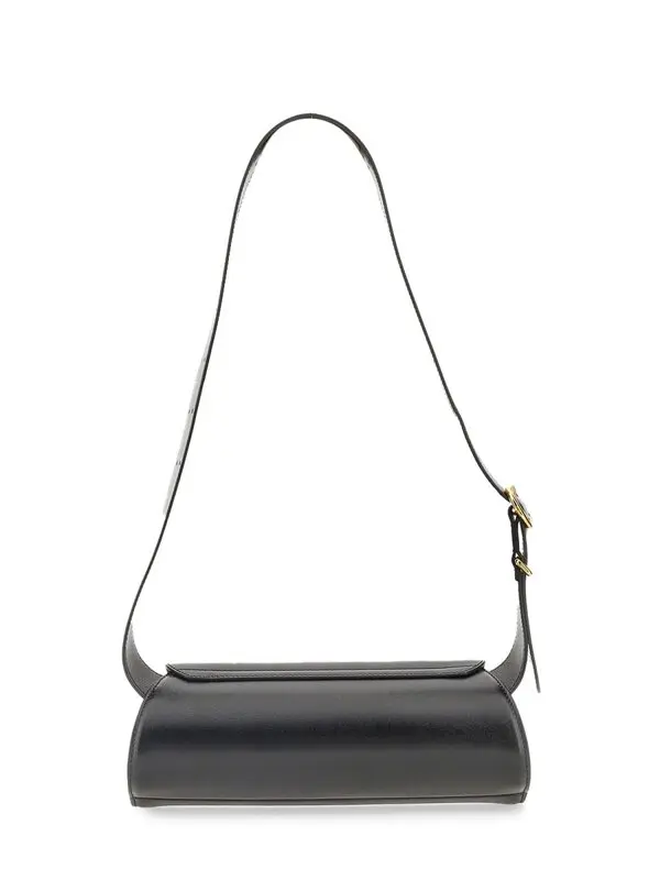 JIL SANDER Small Cannoli Leather Shoulder Bag - Black