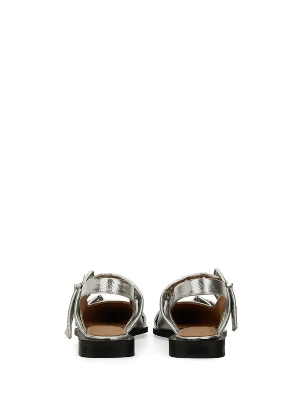GANNI Metallic Ballerina Flats