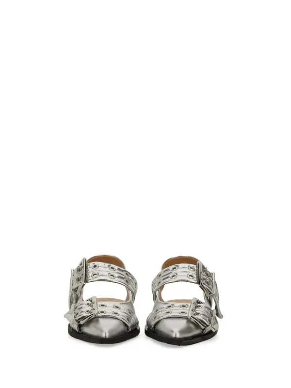 GANNI Metallic Ballerina Flats