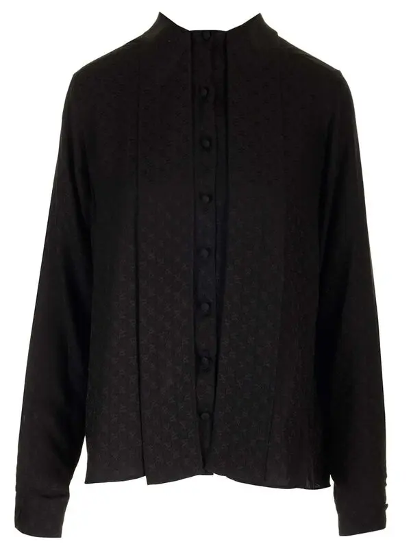 Palm Angels Monogram Silk Blouse - Black