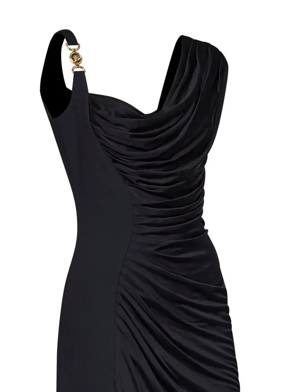 Versace Liquid Jersey Draped Long Dress