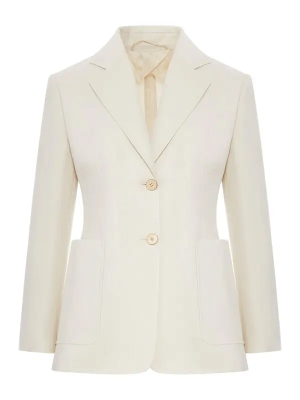 Max Mara Single-breasted Linen Jacket - Cream