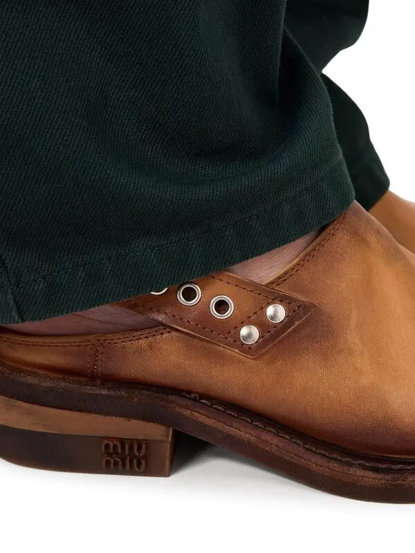 Miu Miu Leather Foule Sabot
