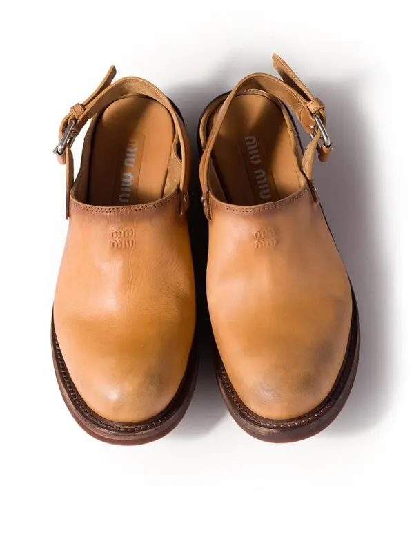 Miu Miu Leather Foule Sabot