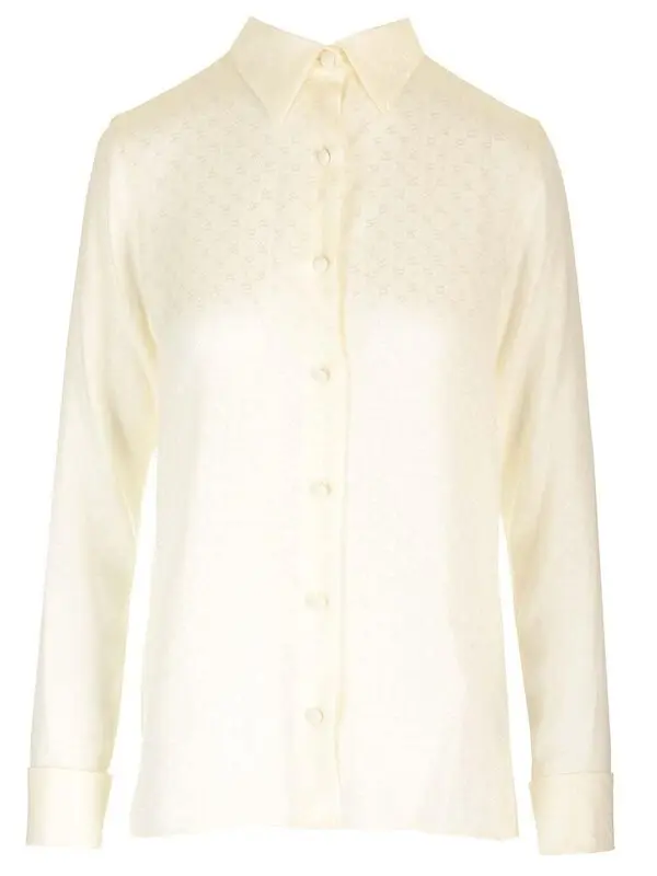 Palm Angels Monogram Silk Shirt - White