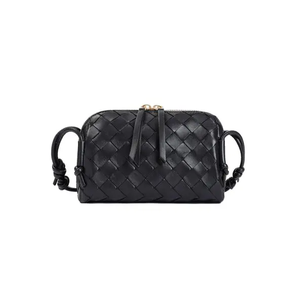 Bottega Veneta Leather Concert Bag - Black
