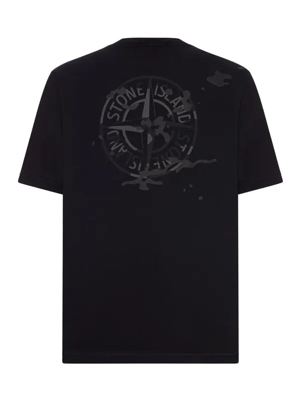 Stone Island T-shirt With Compass Logo Print