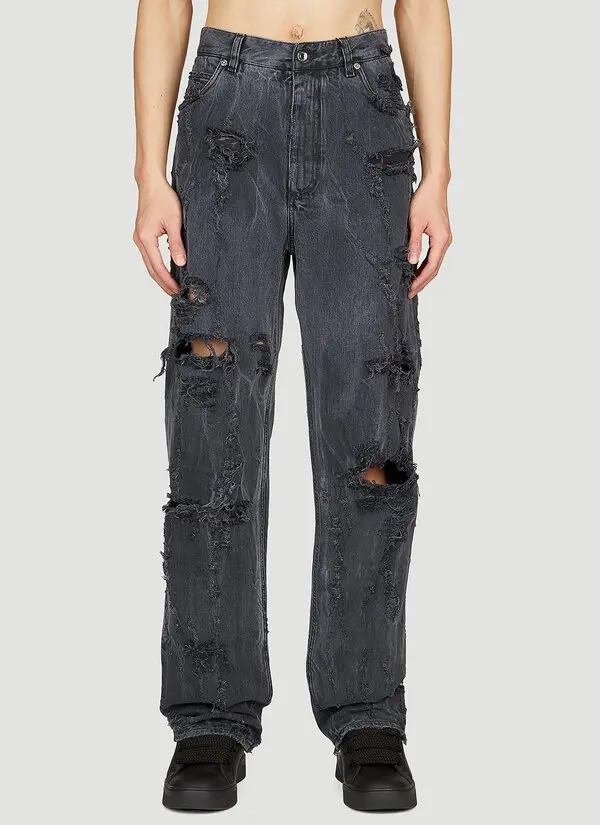 Dolce & Gabbana Distressed Denim Jeans - Black