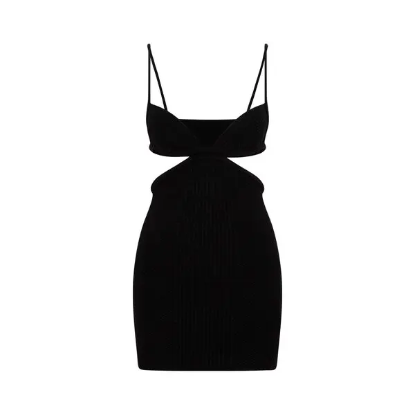 Off-White Cut Out Ribbed Mini Dress