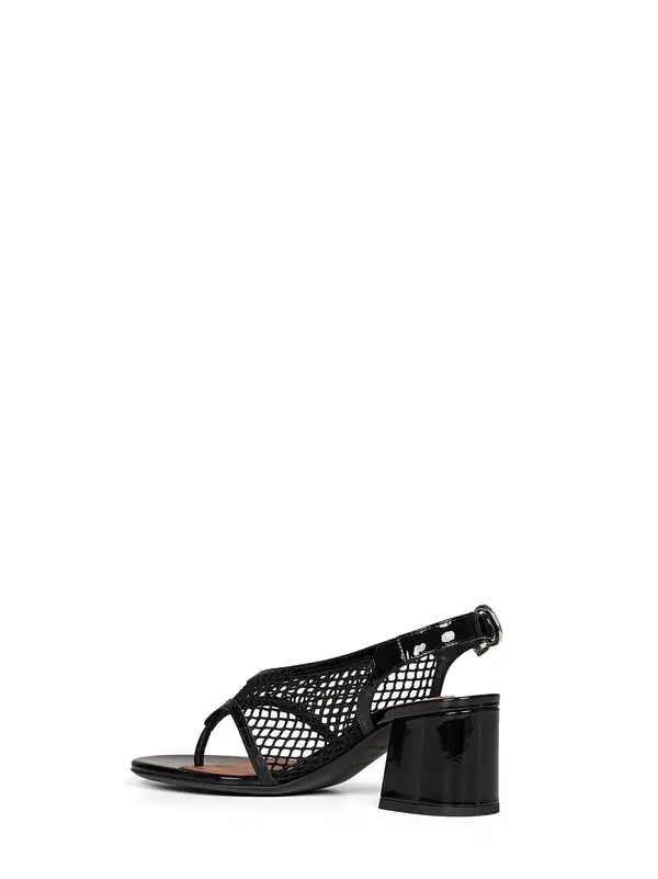 Alaïa Fishnet And Patent Leather Sandals