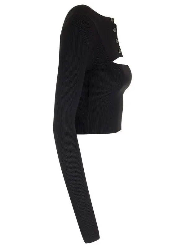 Alexander Wang Ribbed Stretch Viscose Twin-set Top