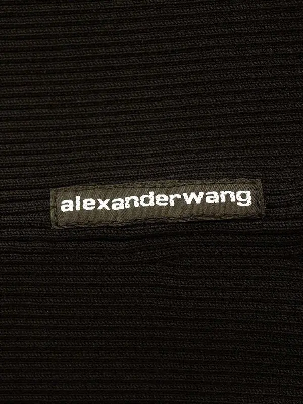 Alexander Wang Ribbed Stretch Viscose Twin-set Top