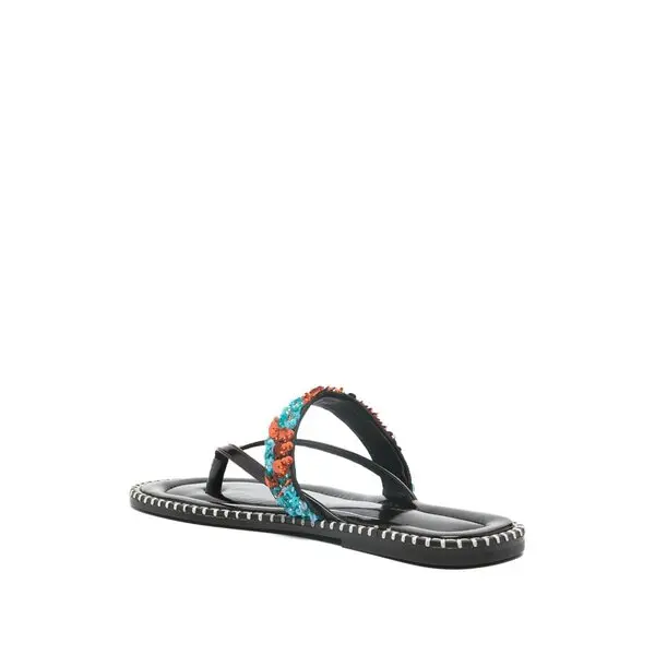 Dries Van Noten Embellished Flat Sandals - Purple