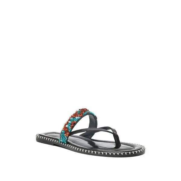 Dries Van Noten Embellished Flat Sandals - Purple
