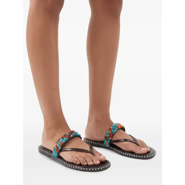 Dries Van Noten Embellished Flat Sandals - Purple