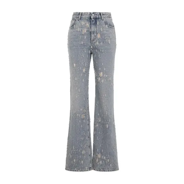 Alexander McQueen Distressed Flared Jeans - Blue