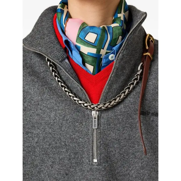 Miu Miu Grey Knitwear Jumpers