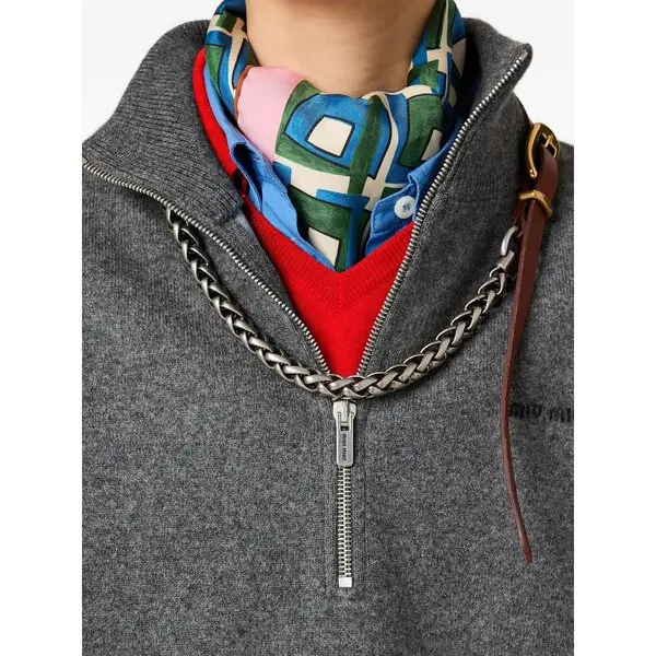 Miu Miu Cashmere Knit Sweater - Gray