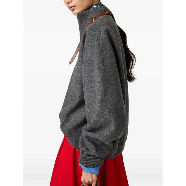Miu Miu Cashmere Knit Sweater - Gray