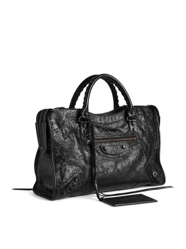 Balenciaga Arena Lambskin Le City Media Bag - Black