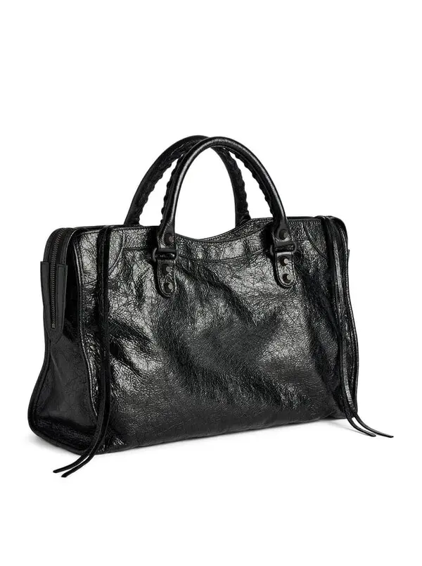 Balenciaga Arena Lambskin Le City Media Bag - Black
