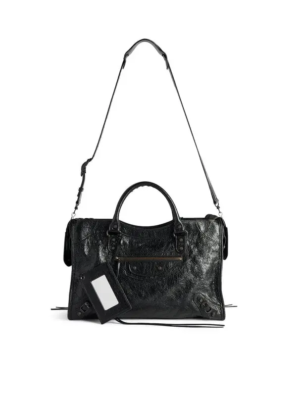 Balenciaga Arena Lambskin Le City Media Bag - Black