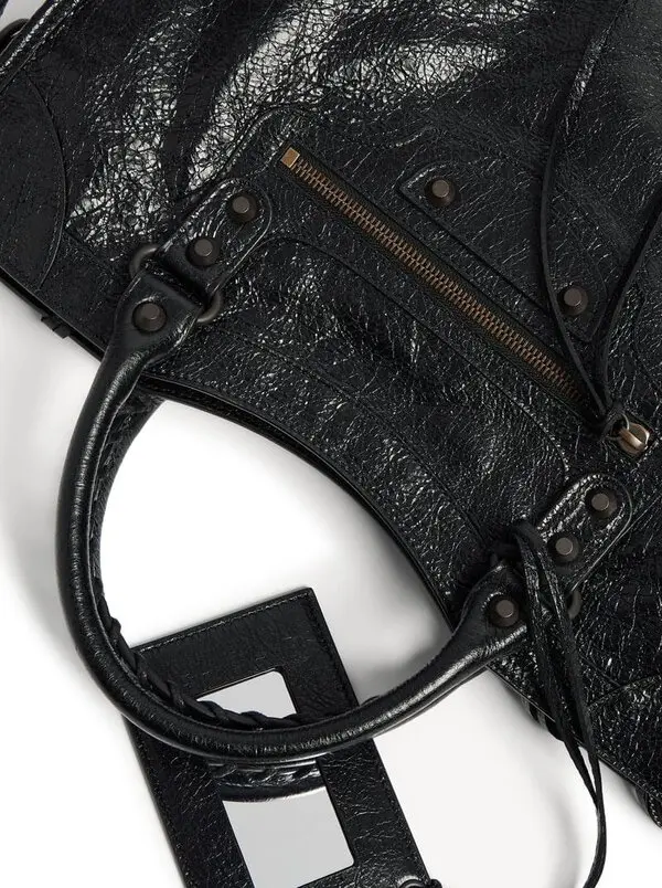 Balenciaga Arena Lambskin Le City Media Bag - Black