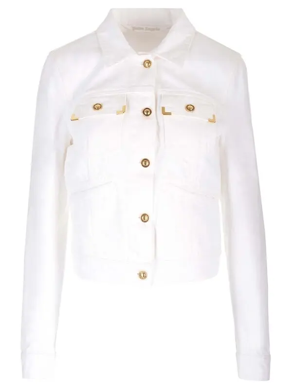 Palm Angels Cotton Denim Jacket - White