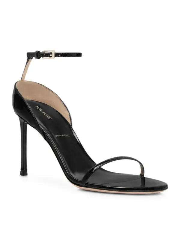 TOM FORD Vertigo Patent Leather Sandal With Ankle Strap