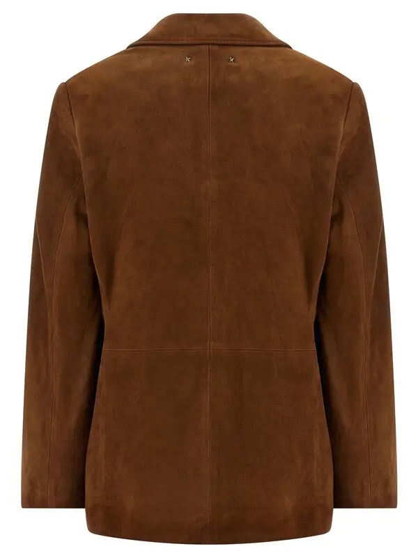 GOLDEN GOOSE Robyn Waxed Suede Single-breasted Jacket