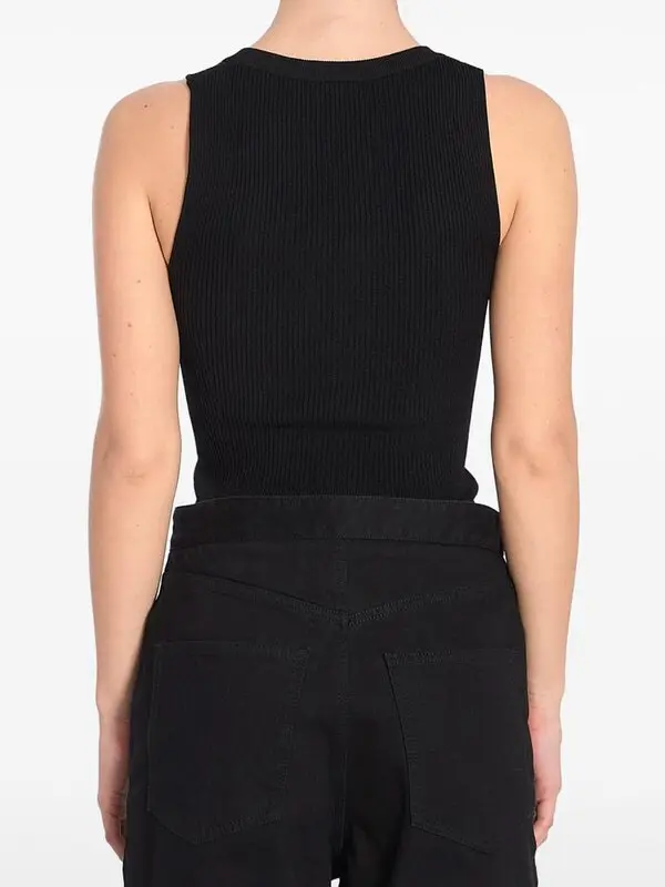 Alaïa Sleeveless Ribbed Knit Bodysuit