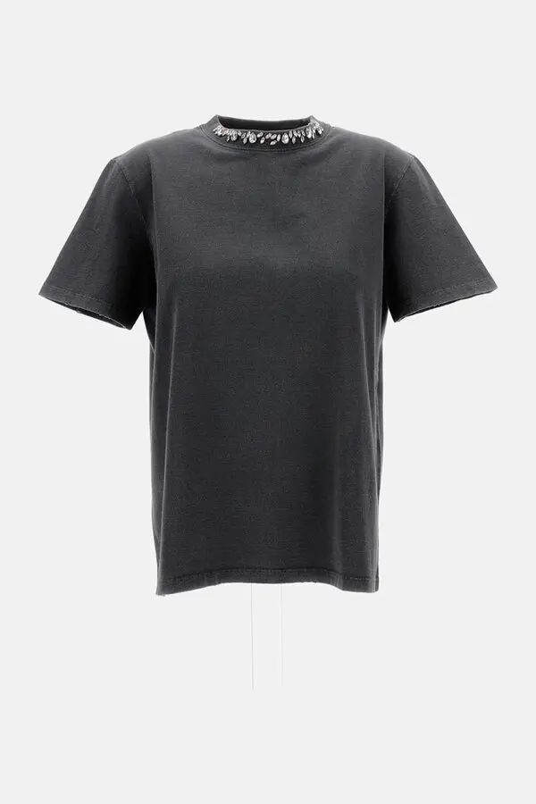 GOLDEN GOOSE Crystal-embellished Short Sleeve T-shirt - Multicolor