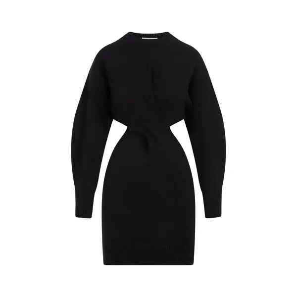 Alexander McQueen Wool Mini Dress - Black