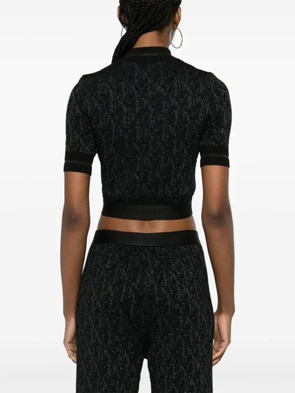 Palm Angels Lurex Knit Top With Monogram