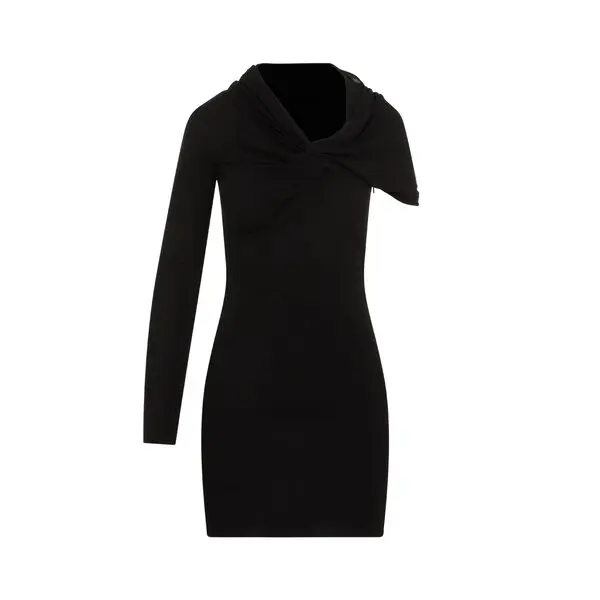 Saint Laurent Viscose Mini Dress - Black