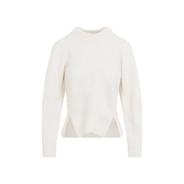 Alexander McQueen Chevron Cashmere Pullover - White