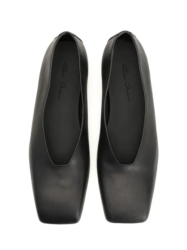 Rick Owens Leather Ballerinas - Black