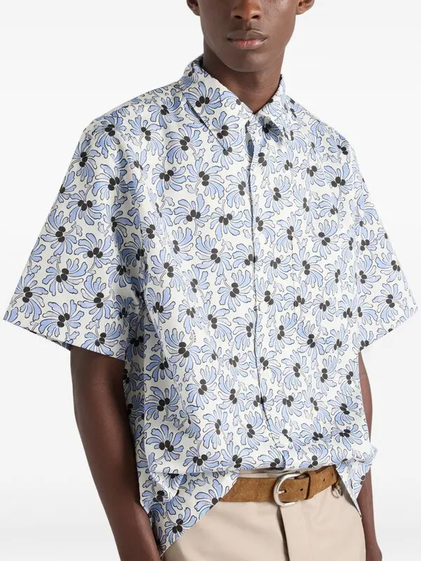 Prada Printed Cotton Blend Shirt