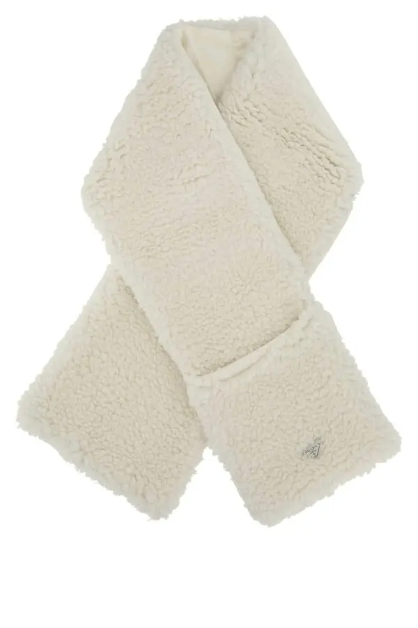 Prada Ivory Teddy Scarf