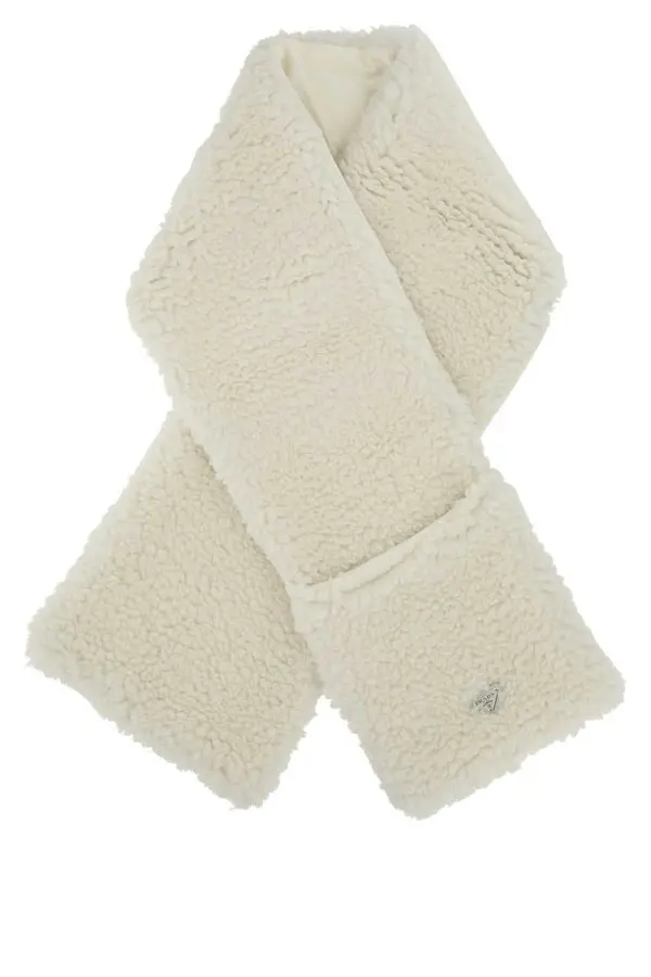 Prada Ivory Teddy Scarf - White