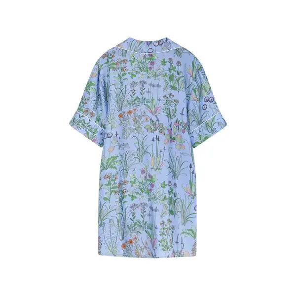 Gucci Floral Print Short Sleeve Blouse - Blue