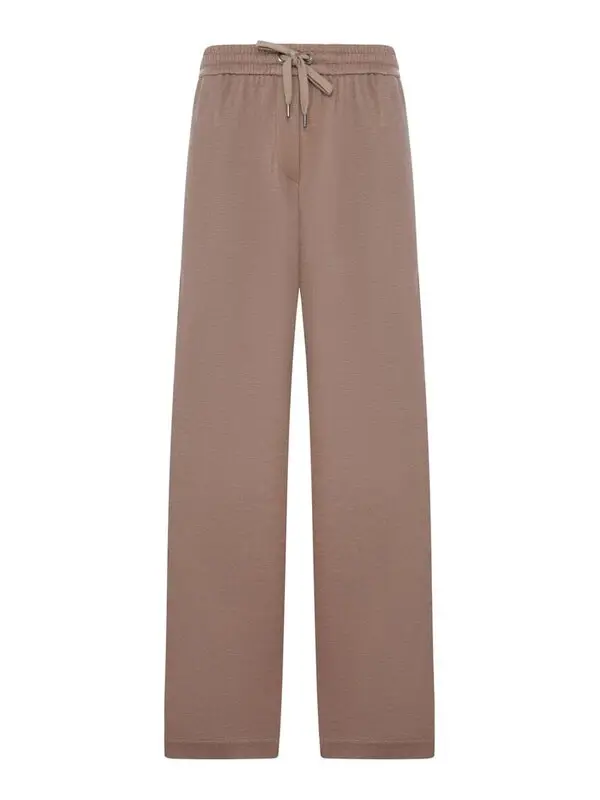 Brunello Cucinelli Wide Leg Trousers With Drawstring - Multicolor