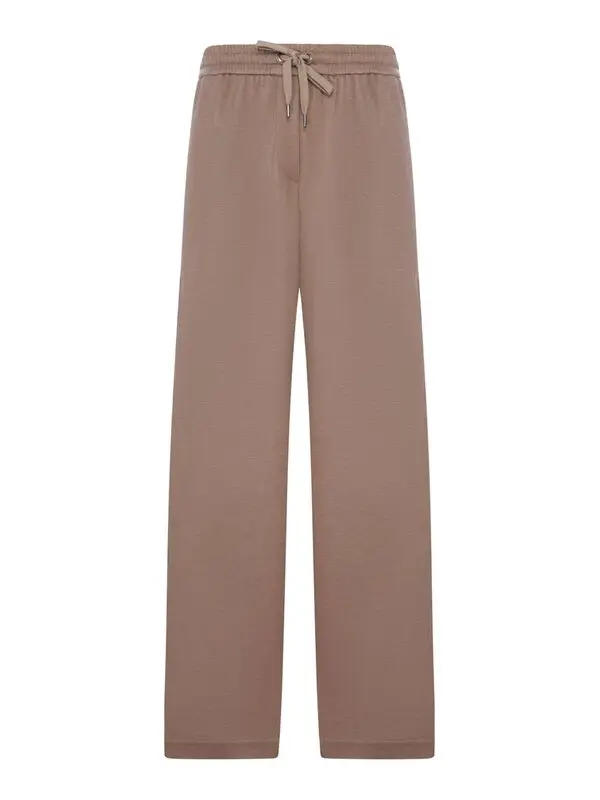 Brunello Cucinelli Wide Leg Trousers With Drawstring - Multicolor