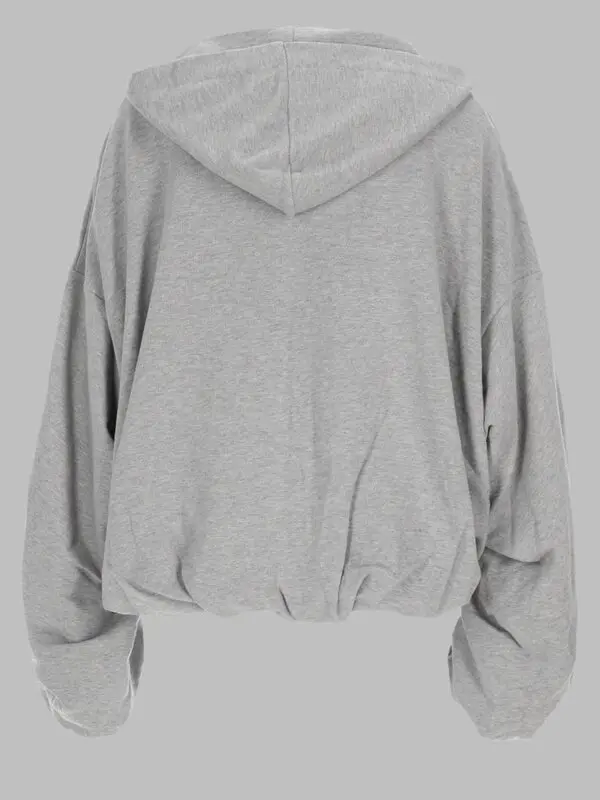 Dries Van Noten Felpa In Cotone Con Zip - Gray