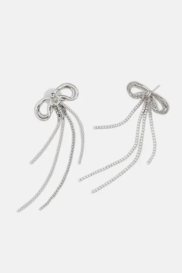 SELF-PORTRAIT Double Crystal Bow Earrings