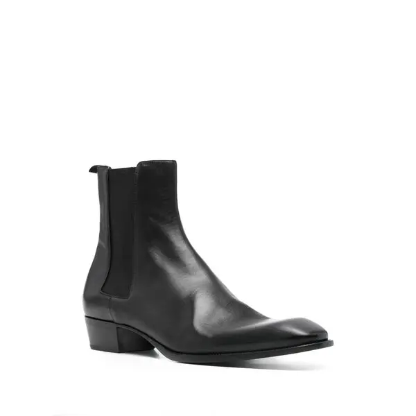 Saint Laurent Leather Chelsea Boot - Black