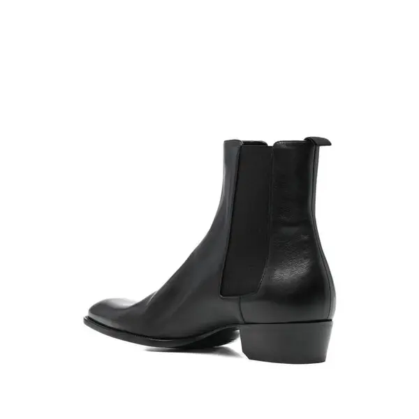 Saint Laurent Leather Chelsea Boot - Black