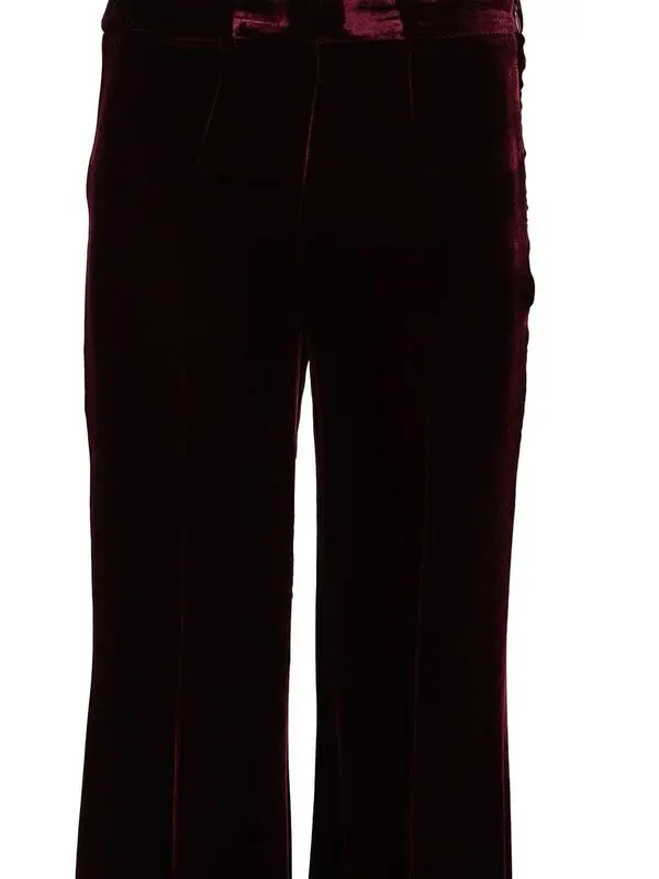 FORTE_FORTE Smooth Velvet Flared Trousers - Multicolor