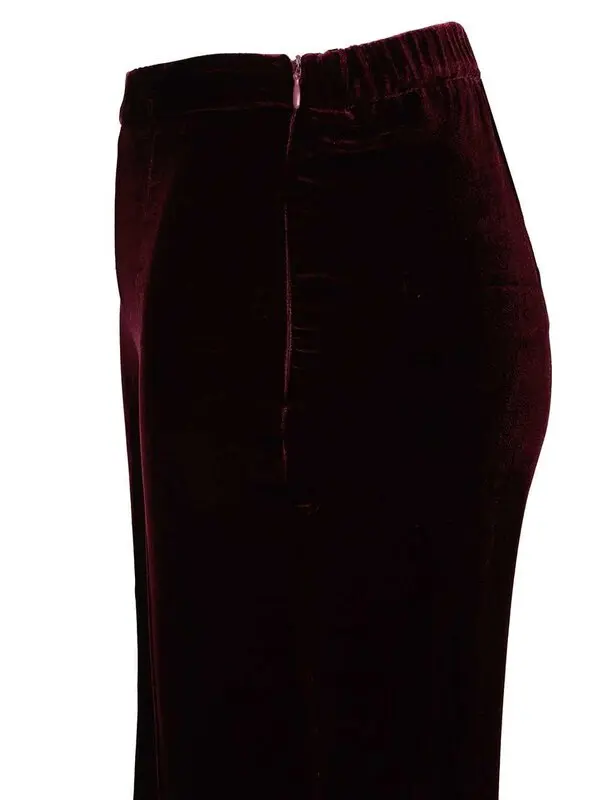 FORTE_FORTE Smooth Velvet Flared Trousers - Multicolor