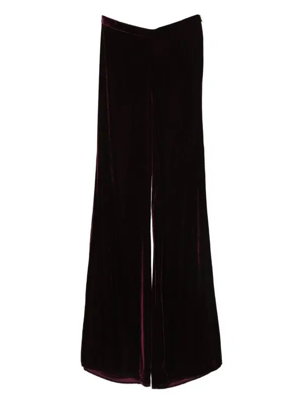 FORTE_FORTE Smooth Velvet Flared Trousers - Multicolor